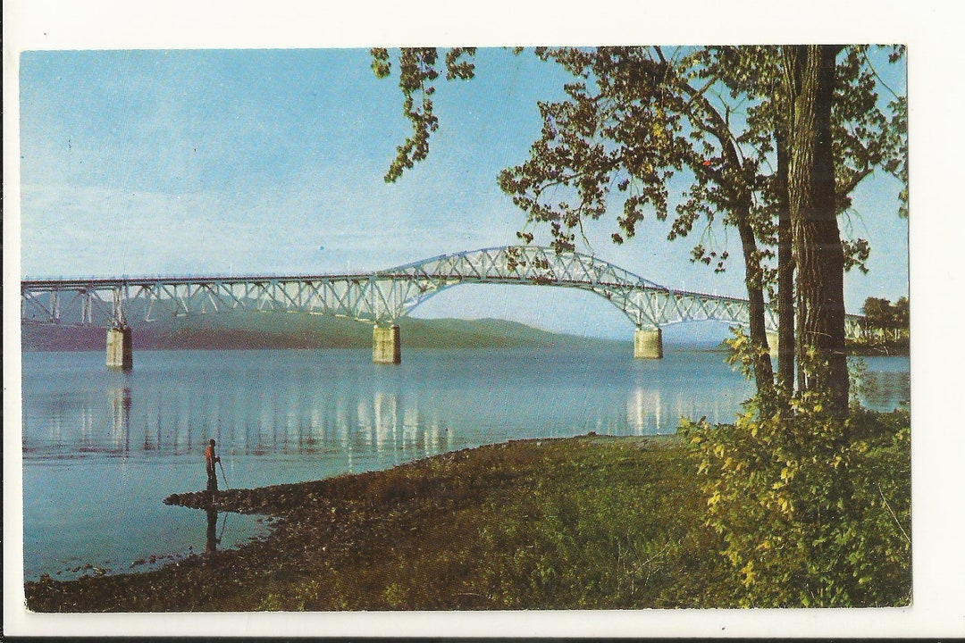 1960s Chrome Postcard View of the Crown Point Bridge Between Chimney ...