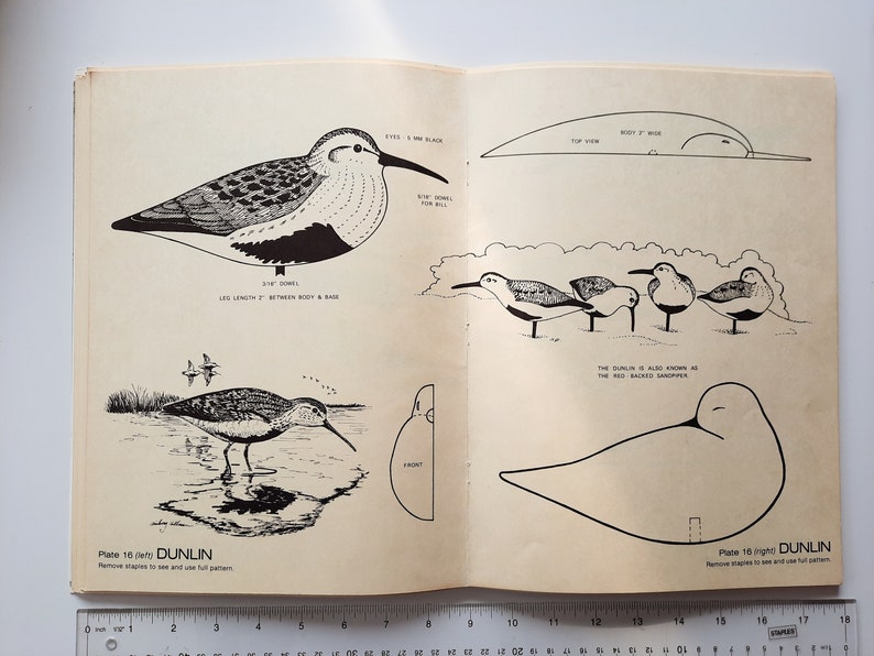1982 Wildlife Craft Book: Carving Shorebirds, Full Sized Templates by ...