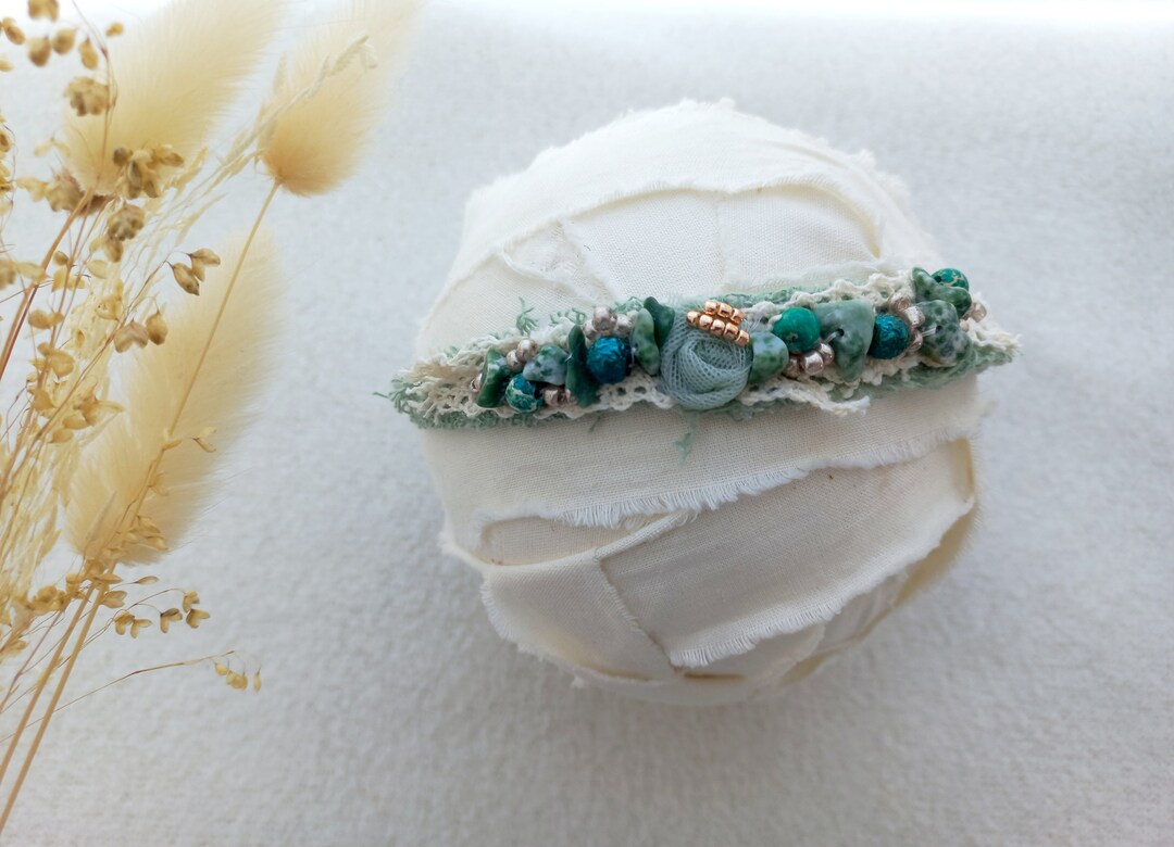 Beaded Headband Prop, Newborn Headband, Newborn Props, Newborn Tieback ...