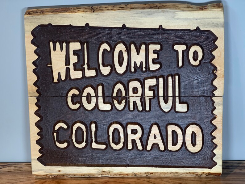 Welcome to Colorful Colorado Wood Sign Colorado Road Sign - Etsy