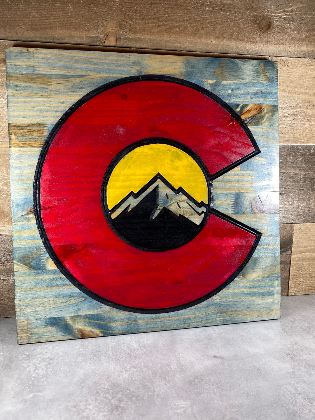 Colorado Wall Décor, Colorado Flag Design, Mountain Colorado “C” - Etsy