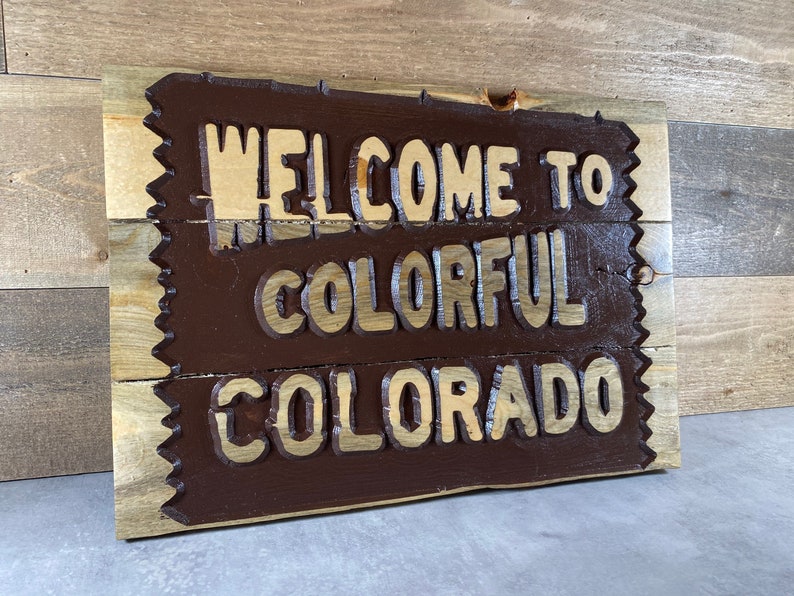 Welcome to Colorful Colorado Wood Sign Colorado Road Sign - Etsy