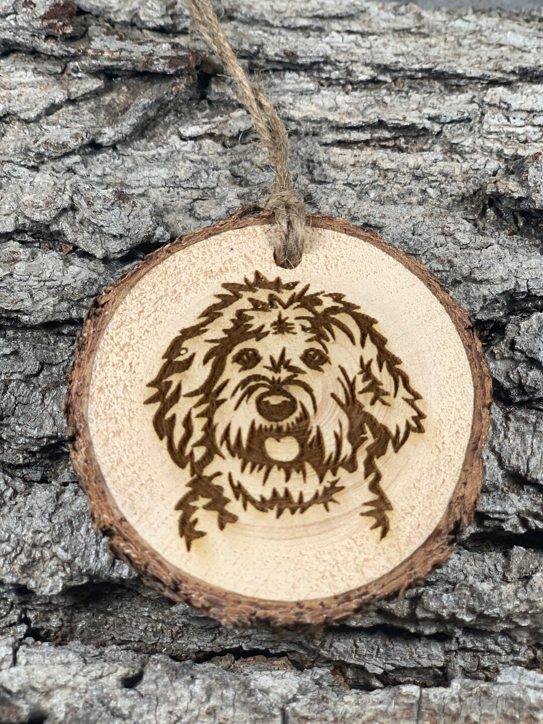 Labradoodle Rustic Wood Ornament Laser Engraved Ornament - Etsy