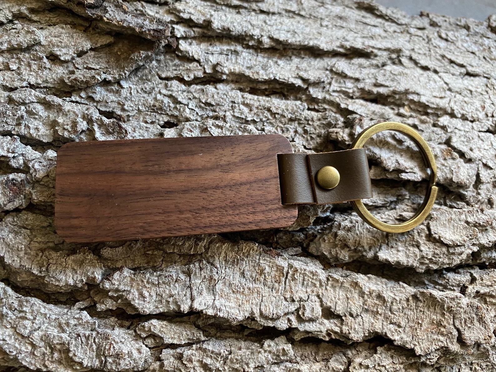 The Mountains Are Calling, Walnut Keychain, Brass Key Ring, Laser ...