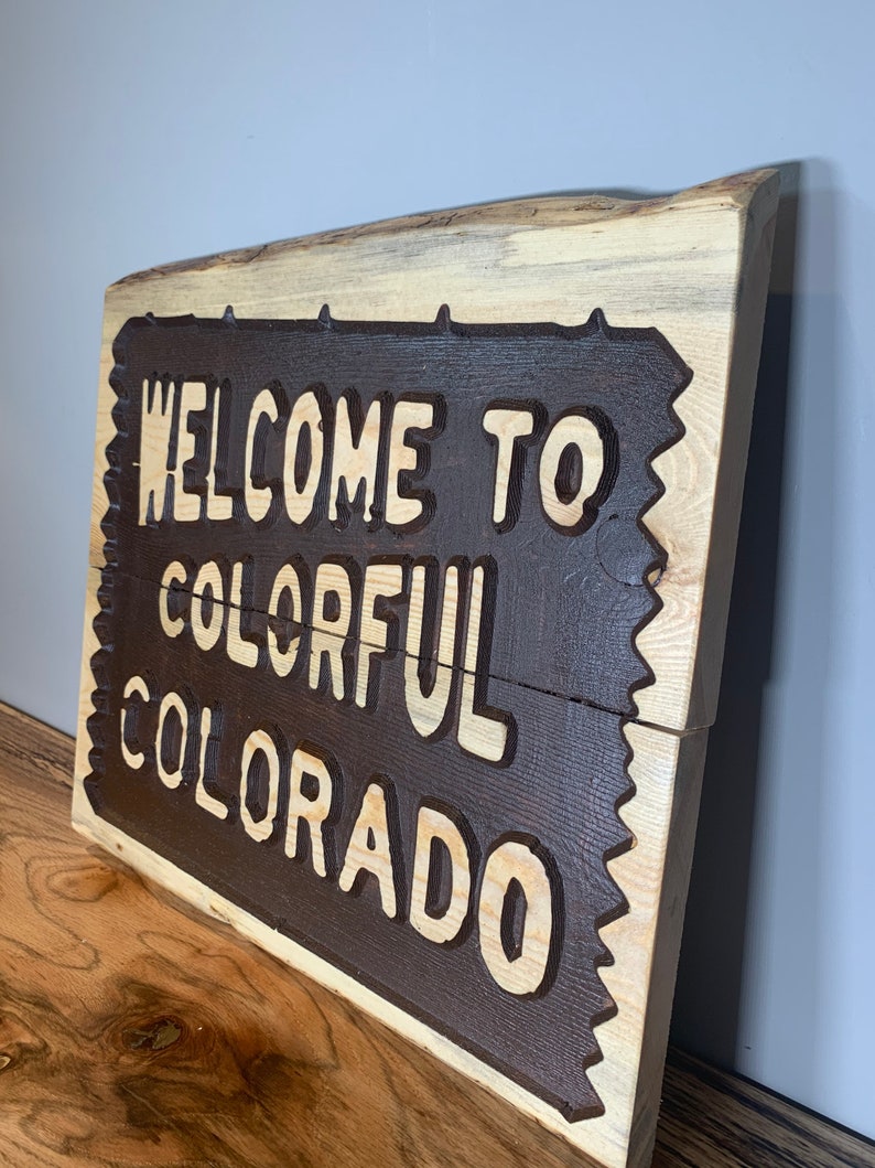 Welcome to Colorful Colorado Wood Sign Colorado Road Sign - Etsy