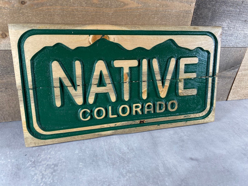 Native Colorado License Plate Wood Sign - Etsy