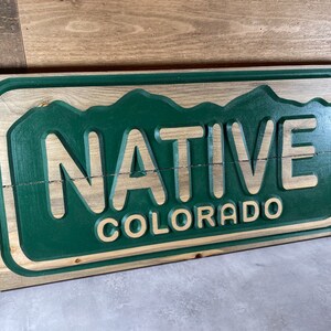 Native- Colorado License Plate Wood Sign - Etsy