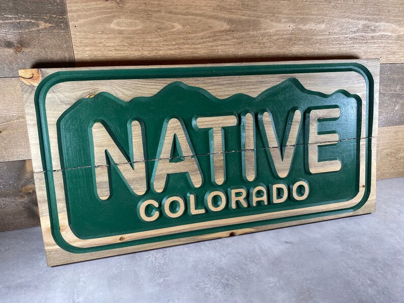 Native Colorado License Plate Wood Sign - Etsy