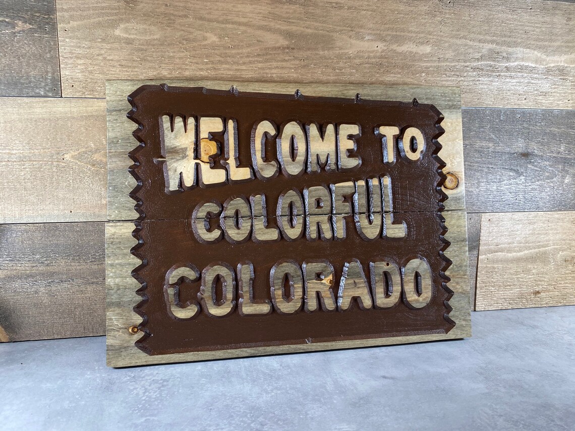 Welcome to Colorful Colorado Wood Sign Colorado Road Sign - Etsy
