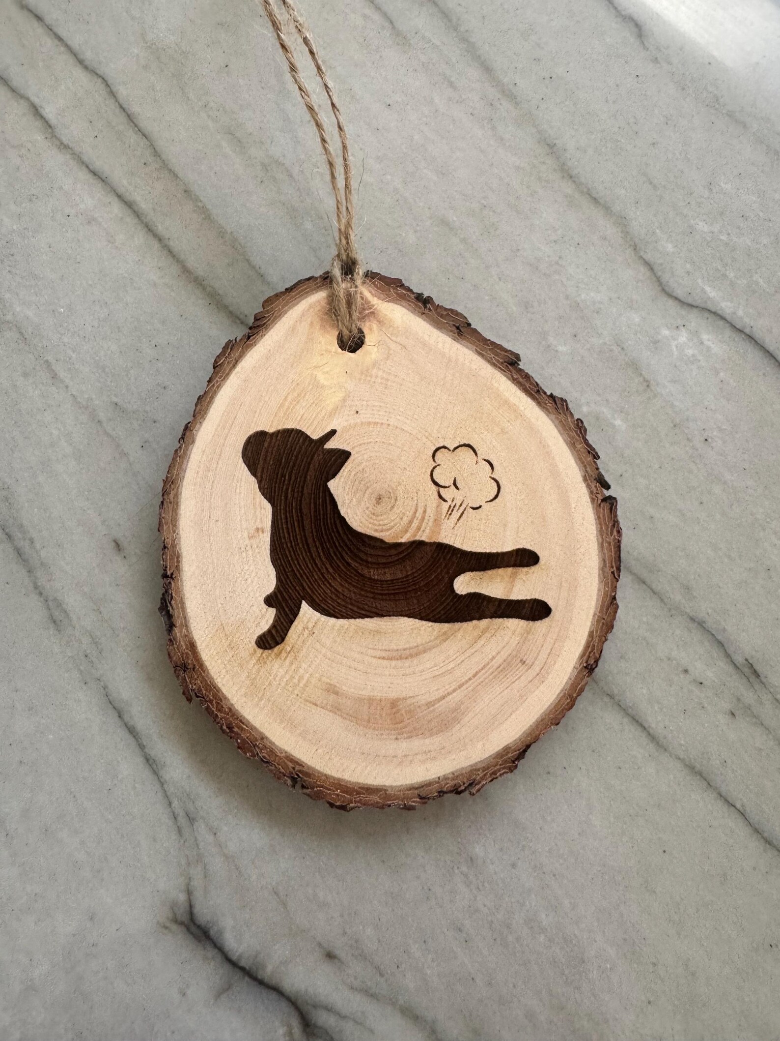 Funny Frenchie Ornament: Laser Engraved Piñon Wood - Etsy