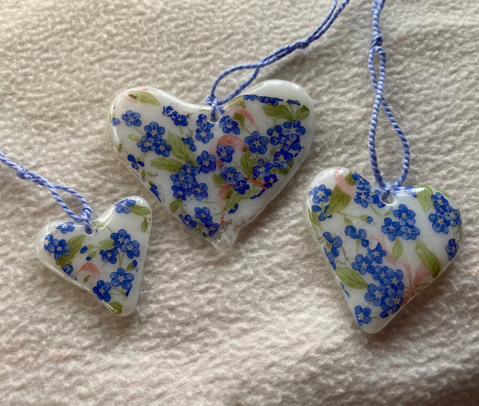Forget Me Nots Fused Glass Forget Me Nots - Etsy UK