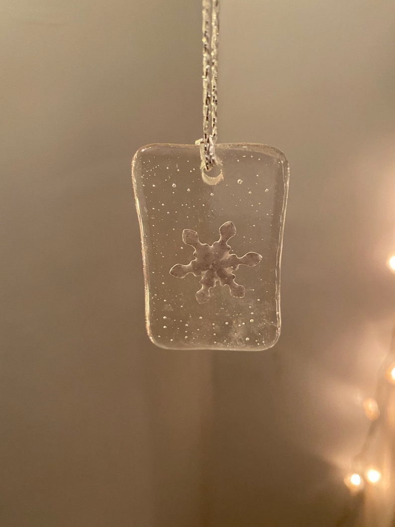 Fused Clear Glass Snowflake Hangings - Etsy
