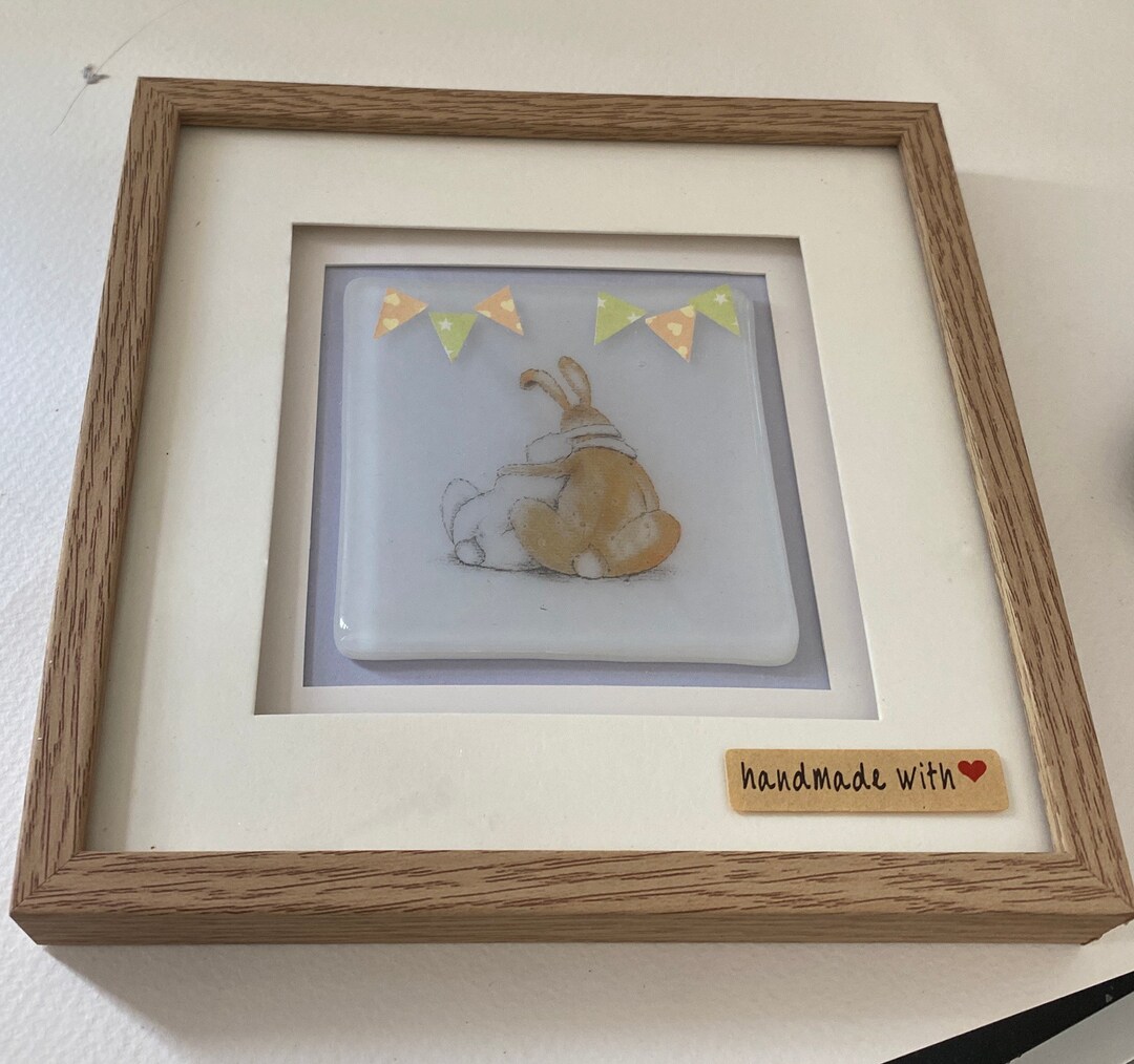 Bunny Themed Picture Fused Glass Art With Bunnies - Etsy