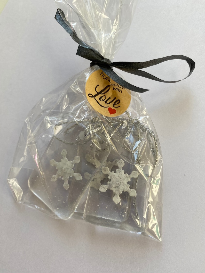 Fused Clear Glass Snowflake Hangings - Etsy