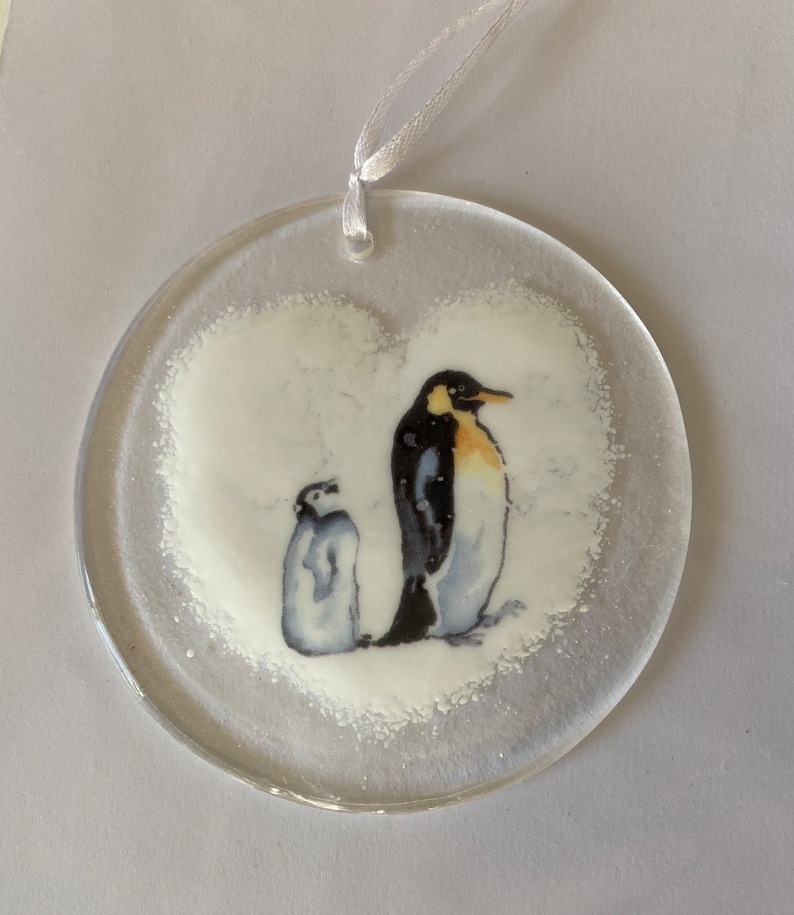 Penguin Fused Glass Coasters White Glass Coasters With Penguin Designs ...