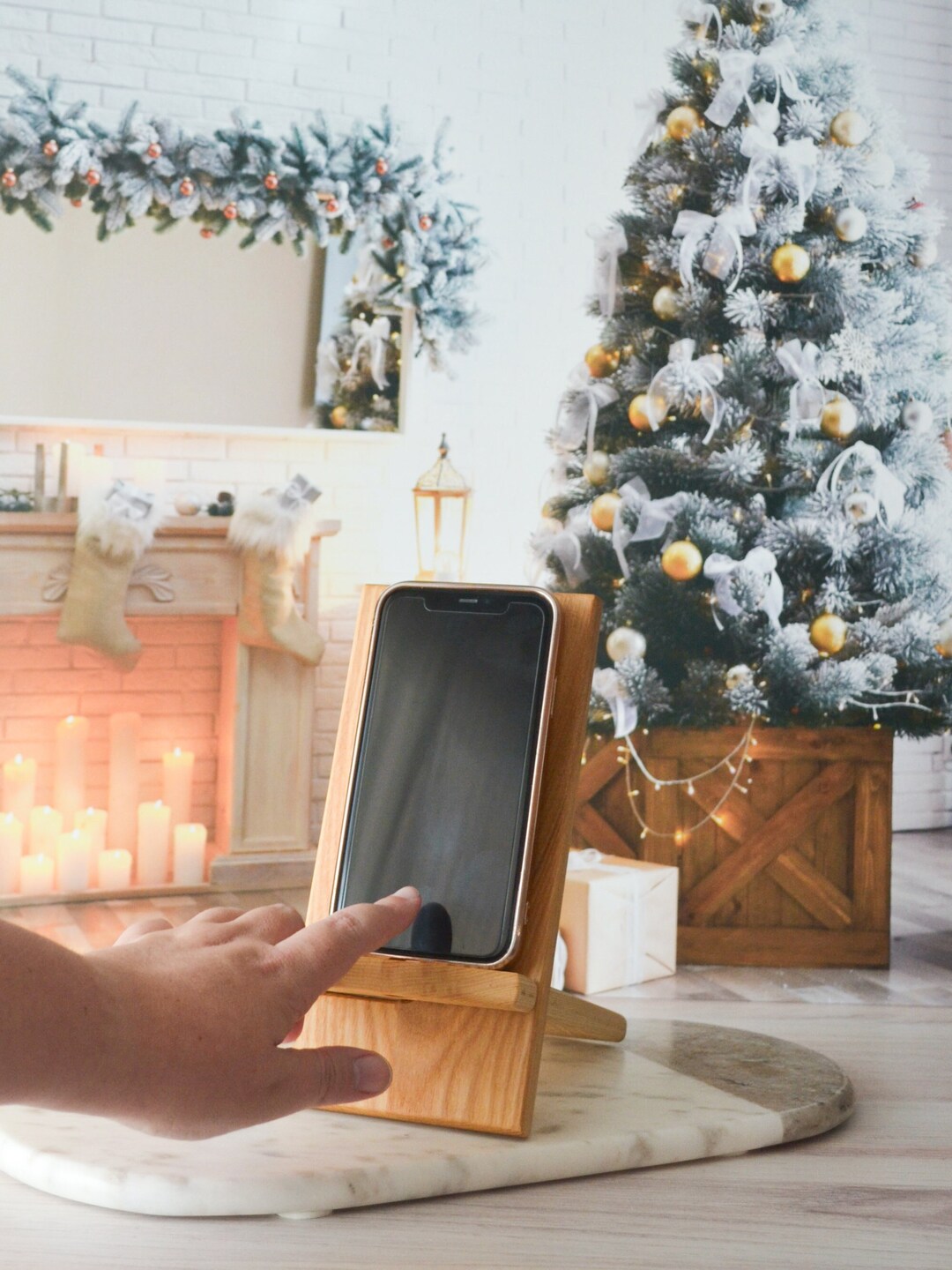 Wooden Collapsable Cell Phone Stand, Hands-free Easy to Store Tablet ...