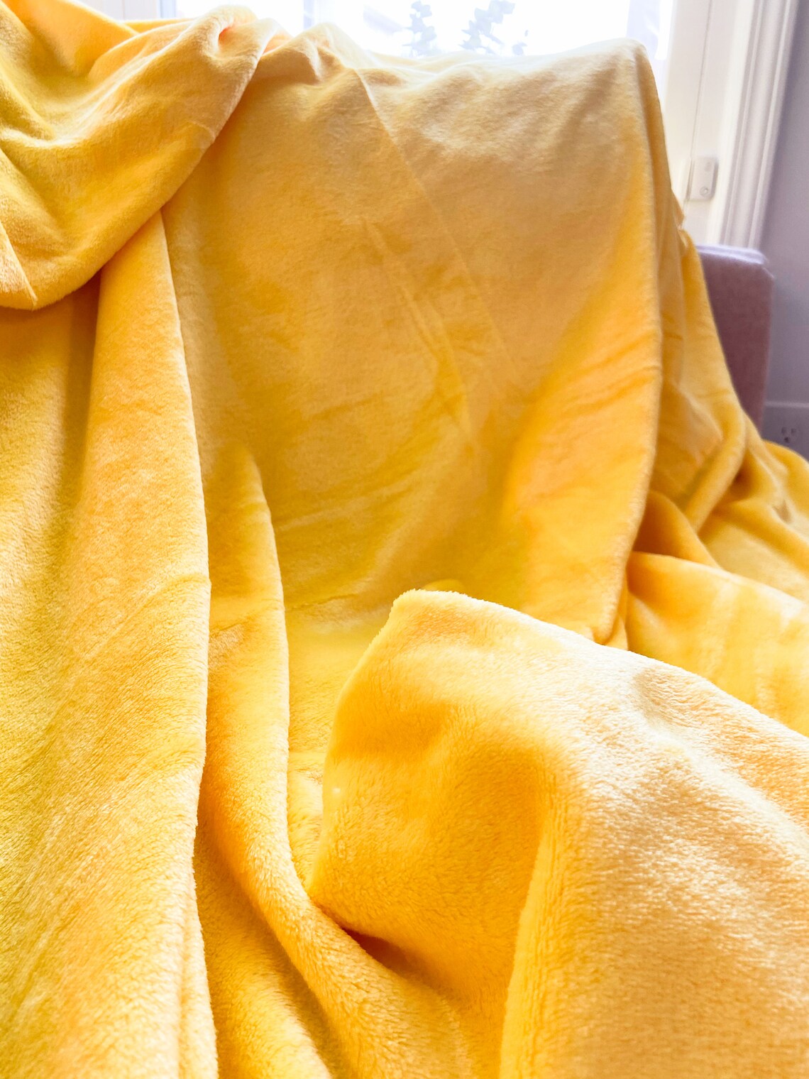 Lemon Yellow Fleece Throw Blanket: Extra Long, Buttery Soft, Cozy ...