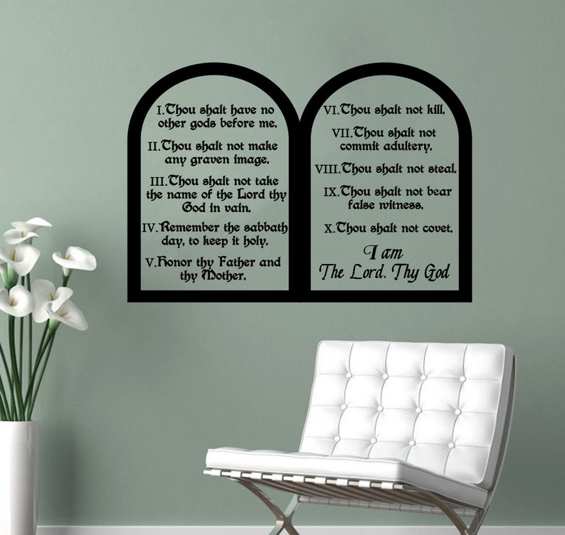 Ten Commandments On Tablets Religious Wall Decal 26 Etsy