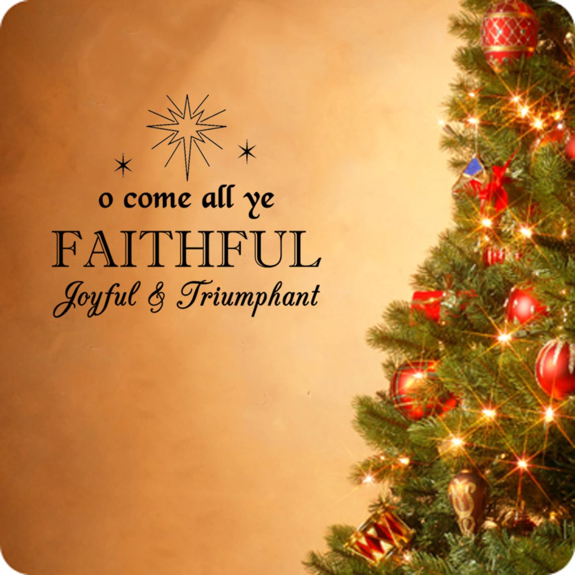 O Come All Ye Faithful Christmas Wall Decal 22X19 | Etsy