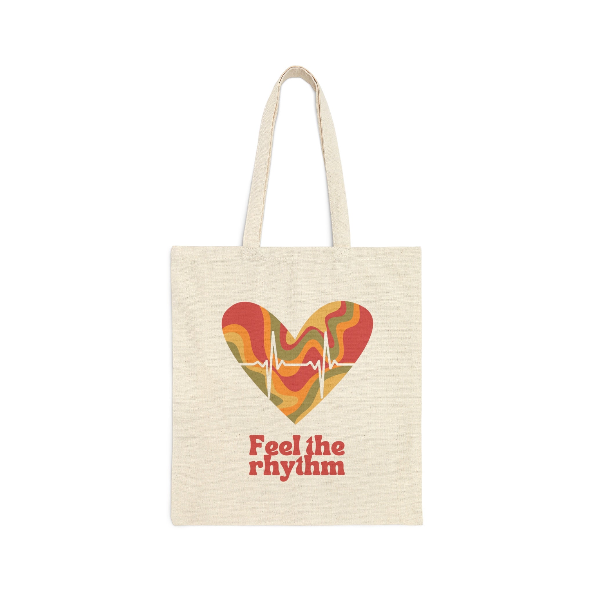 Feel the Rhythm Retro EKG Cotton Canvas Tote Bag Medical Tote Bag ...
