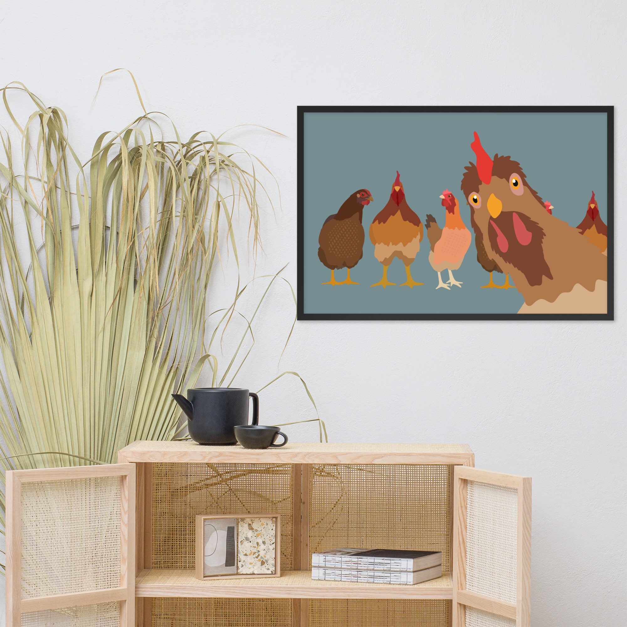 Chicken Family Photo Personality Wall Decor Chicken Art Print - Etsy