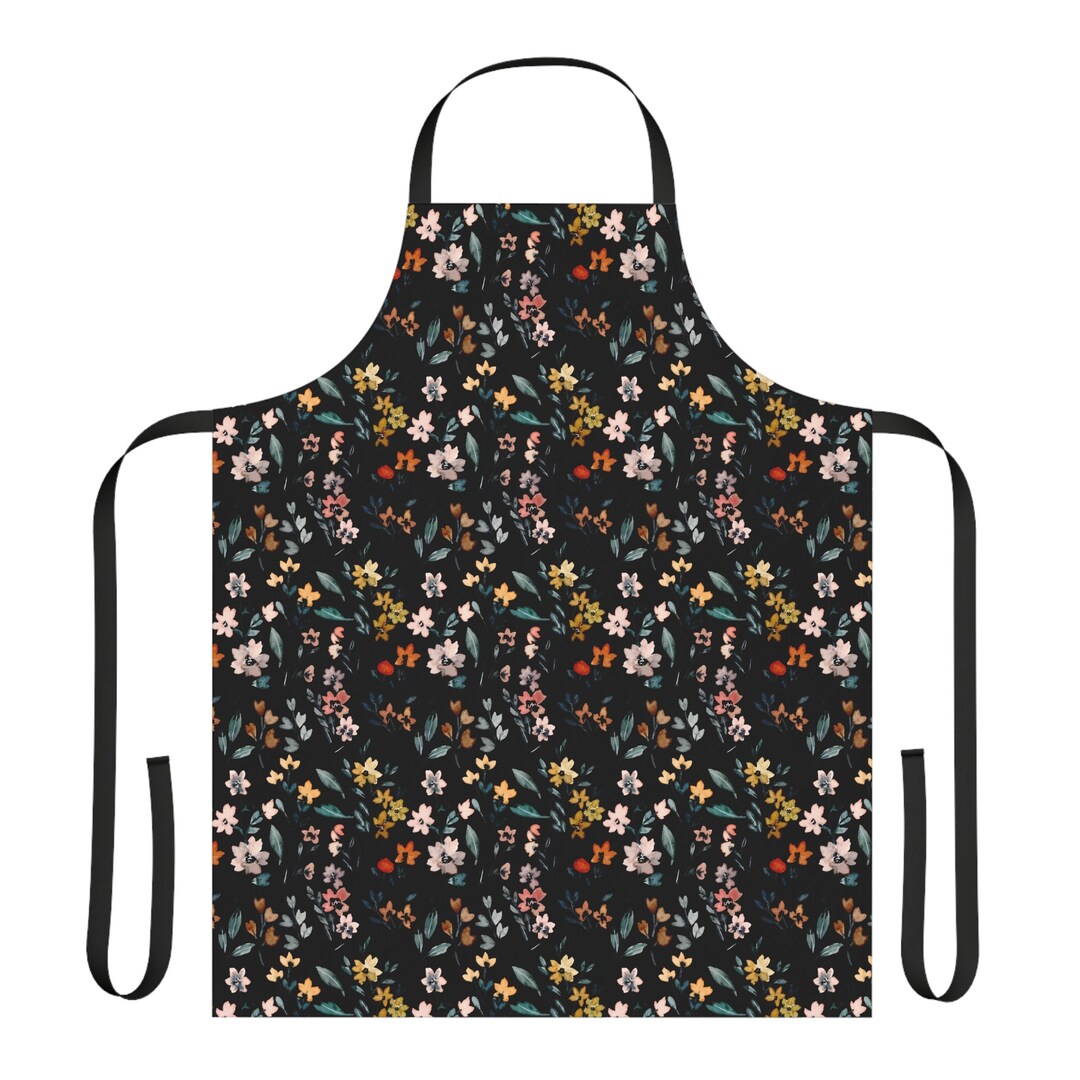 Watercolor Floral Apron Flower Field Apron Floral Pattern - Etsy