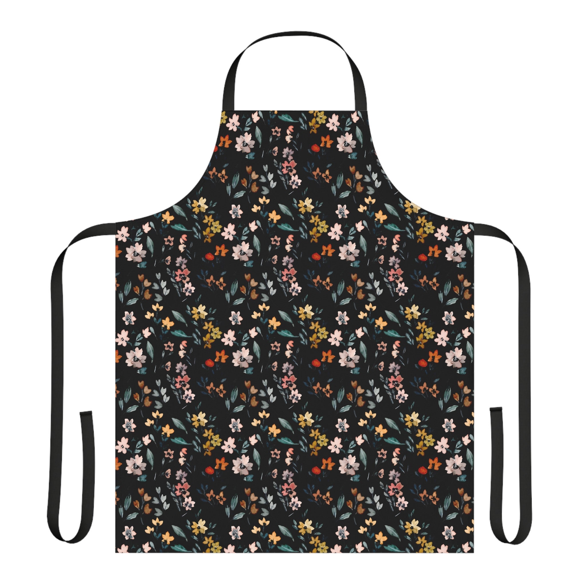 Watercolor Floral Apron Flower Field Apron Floral Pattern - Etsy
