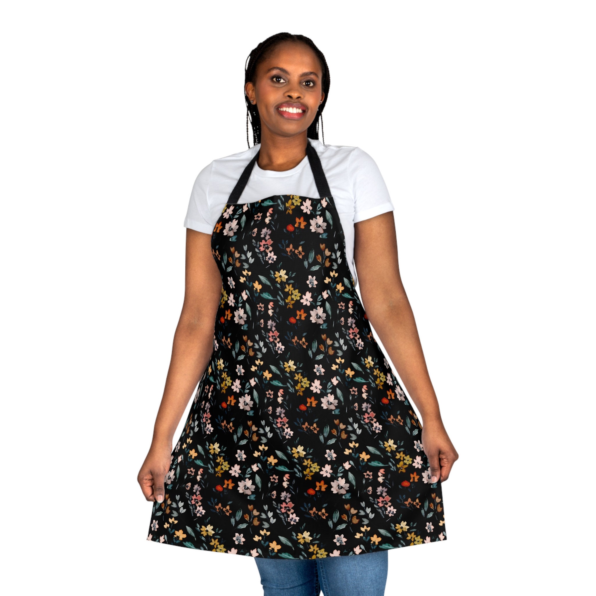 Watercolor Floral Apron Flower Field Apron Floral Pattern - Etsy