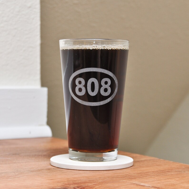Hawái Islas Hawaianas Código de área estatal 808 Etched Beer | Etsy