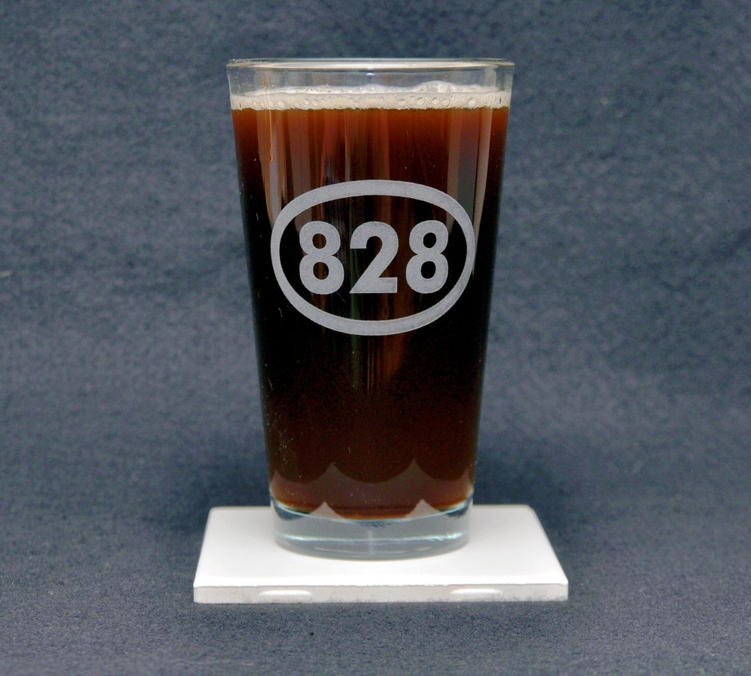 Asheville, NC North Carolina Telephone Area Code 828 Etched Beer Pint ...