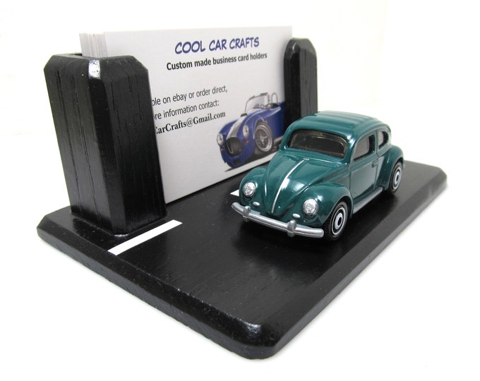 1962 Volkswagen Beetle Business Card Holder street Scene Desk Display ...