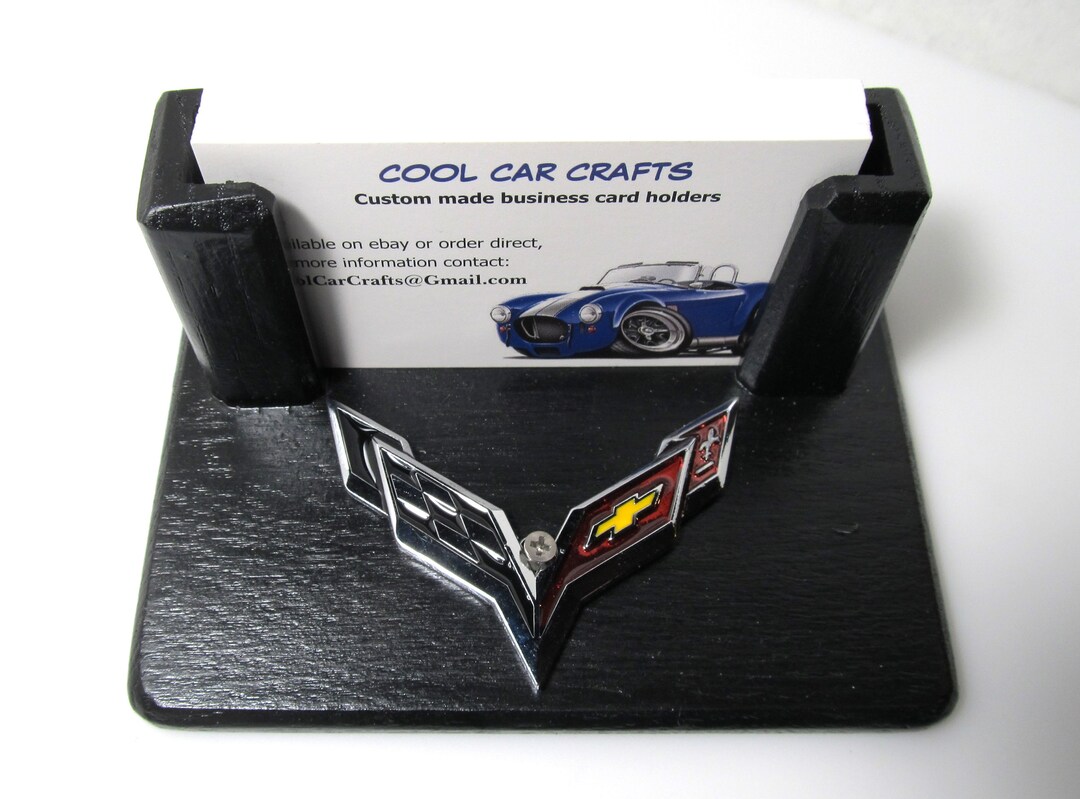 Corvette Emblem Business Card Holder With Chromed Metal 3D - Etsy
