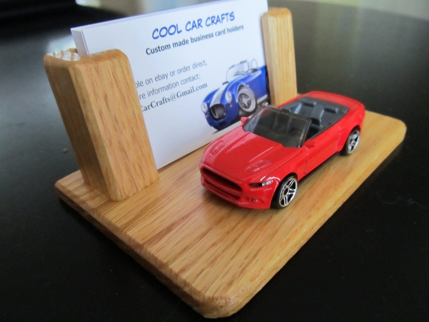 Mustang GT convertible Business Card Holder solid oak | Etsy