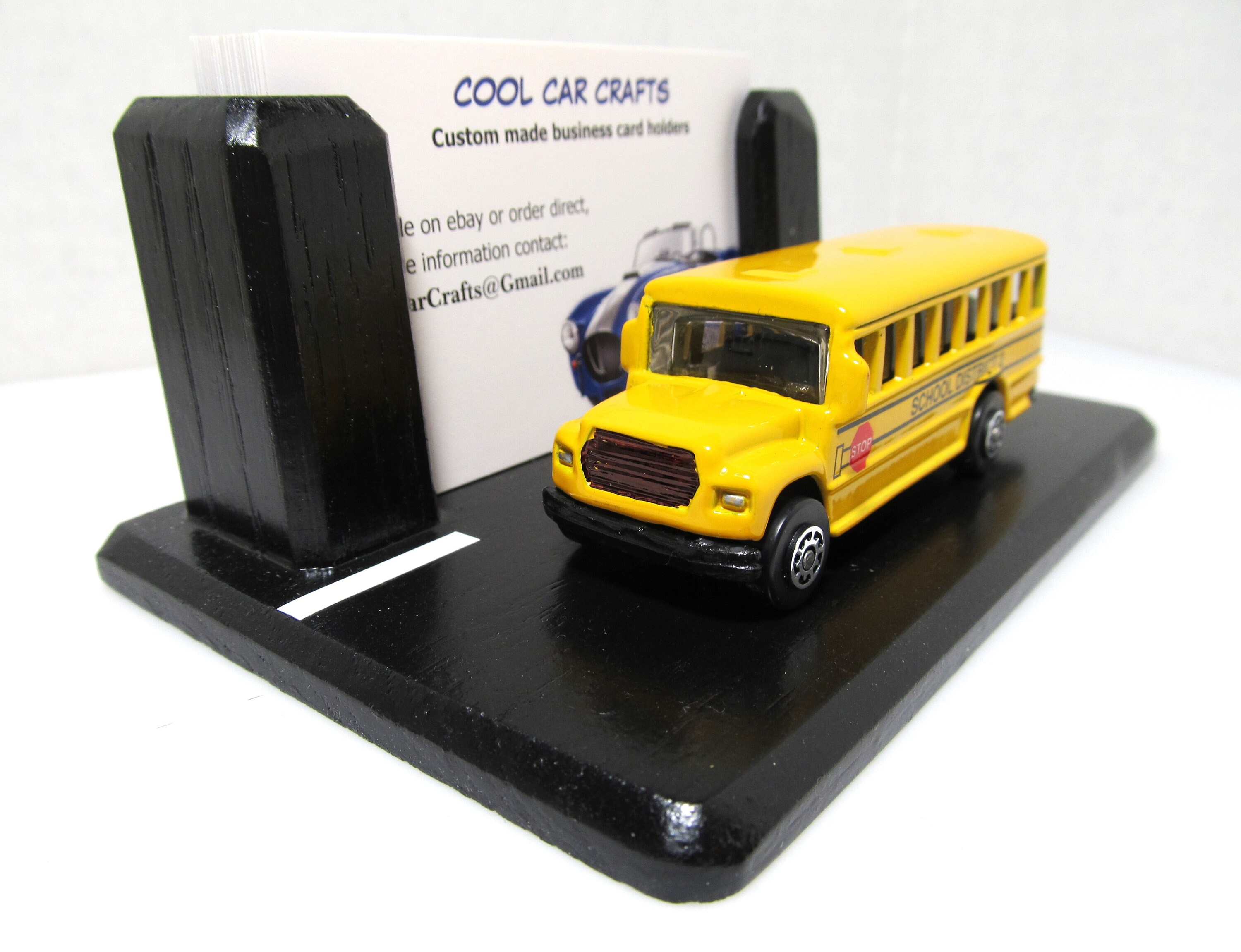 Yellow School Bus Business Card Holder Desk Art / Display - Etsy