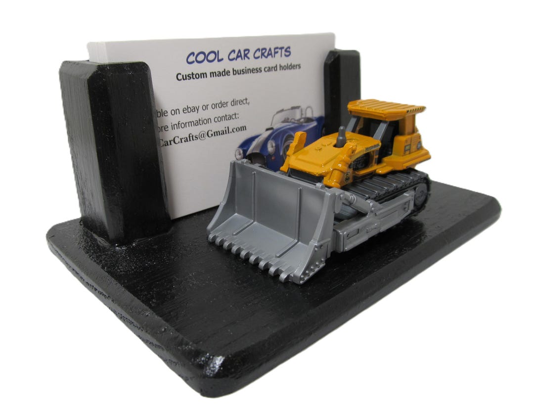 Bulldozer or Forklift Business Card Holder Functional Desk Art (choose ...