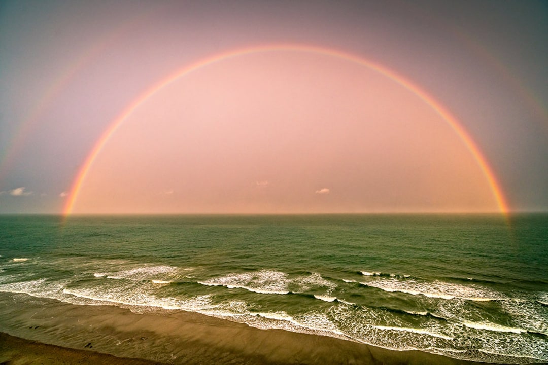 Full Rainbow Over the Ocean - Digital Download Stock Photography ...