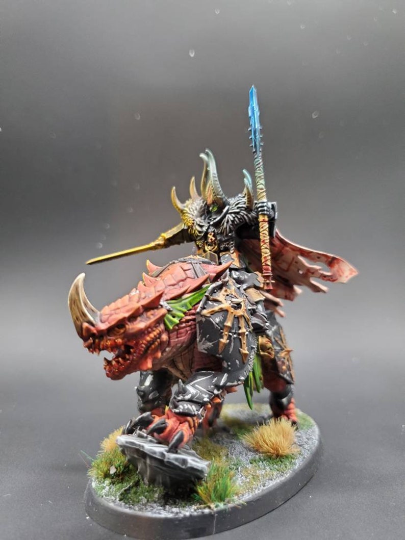 Age of Sigmar, Chaos Lord on Karkadrak - Etsy