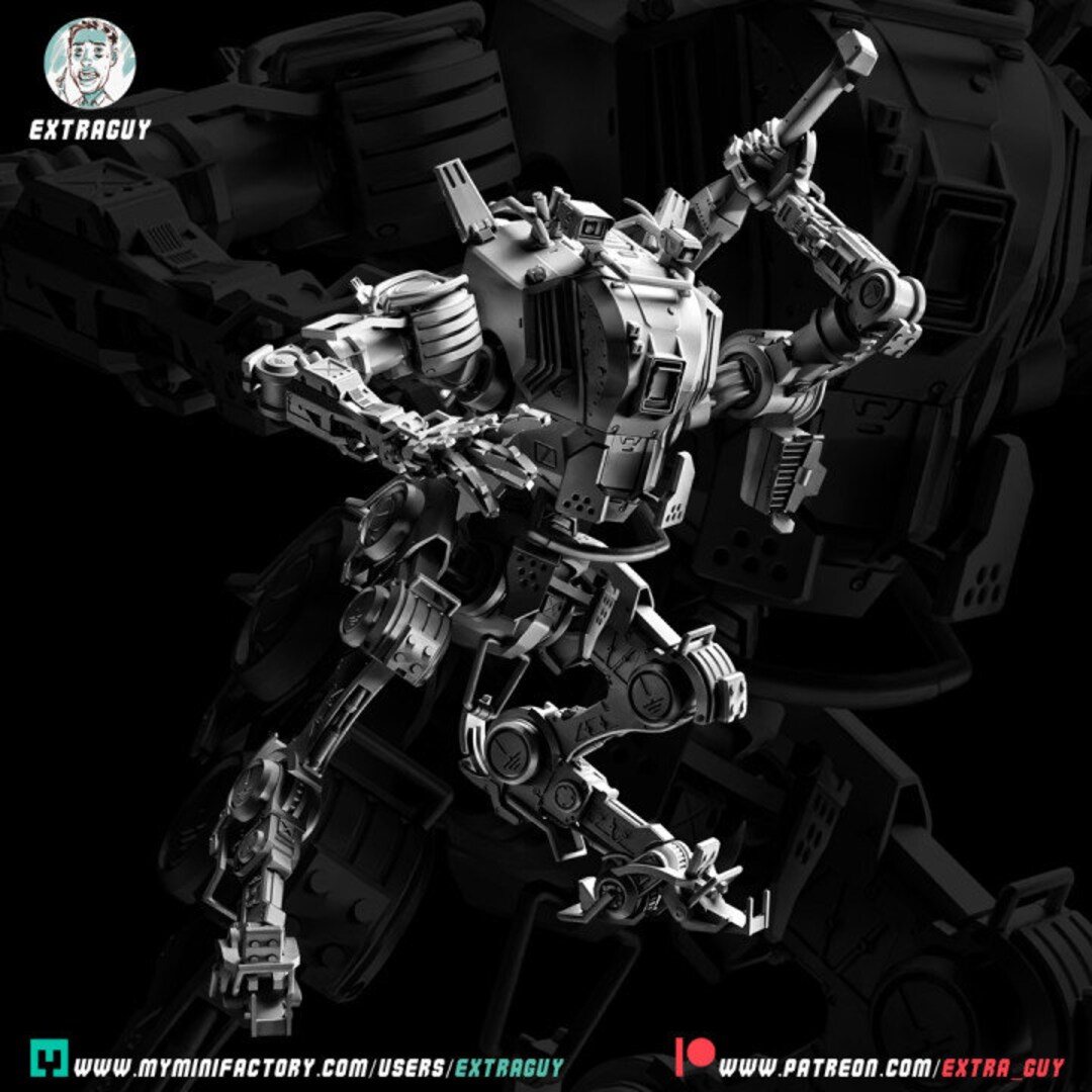 Blade Wielding Mech 100mm (poseable) - Etsy