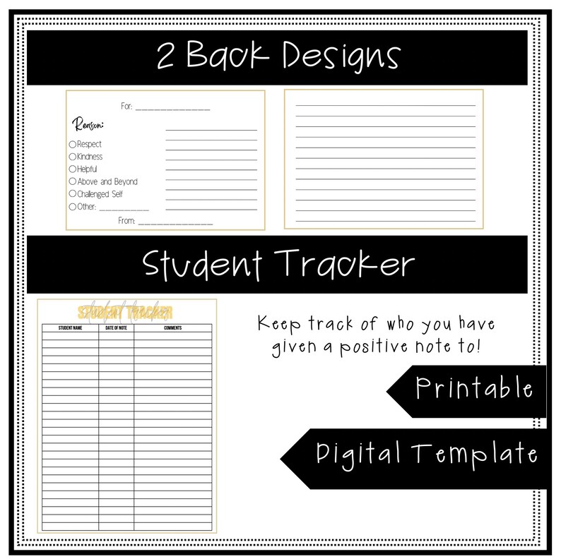 Printable Positive Feedback Student Notes: Teacher Gift, Classroom ...