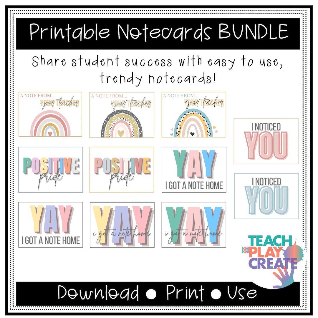 Printable Positive Feedback Student Notes: Teacher Gift, Classroom ...