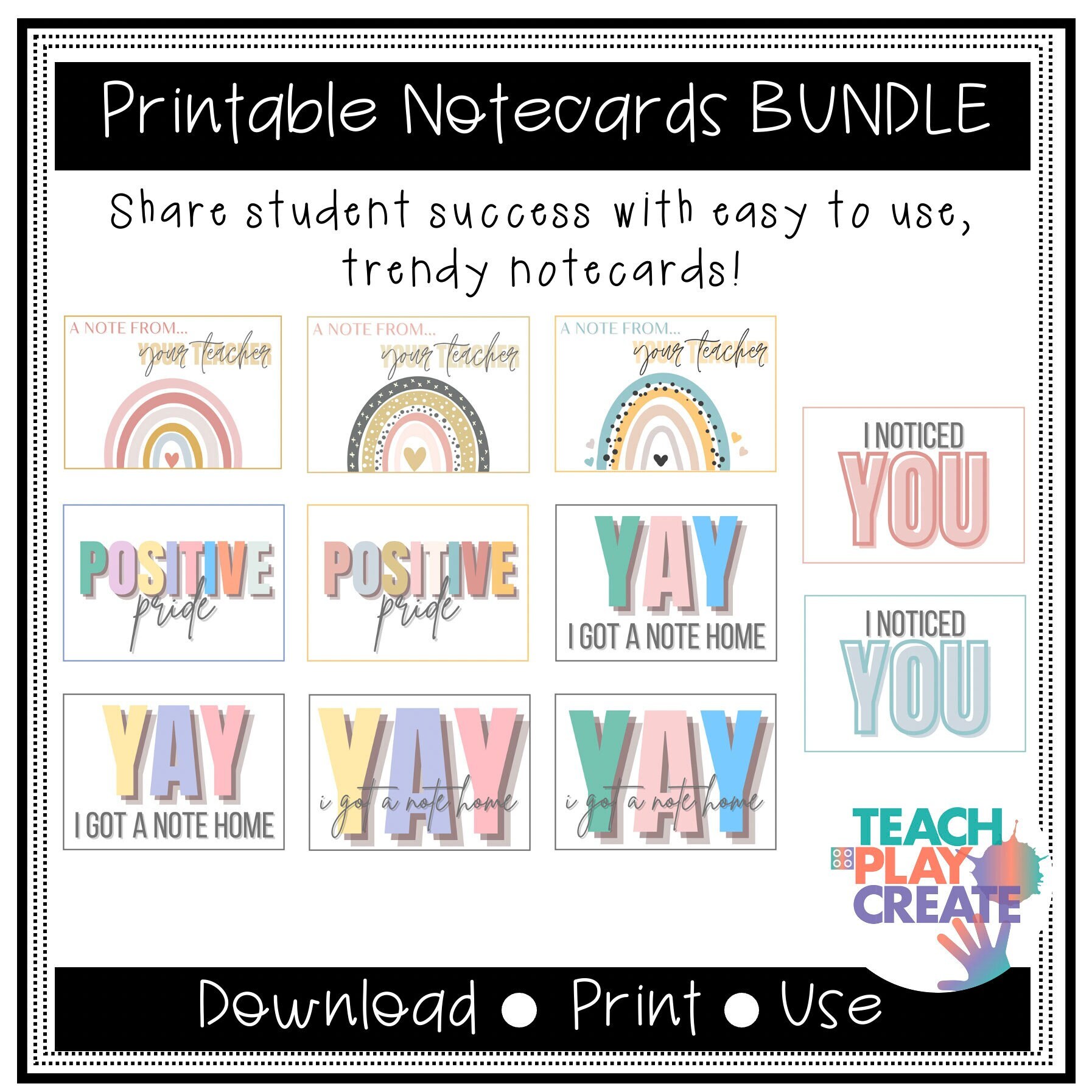 Printable Positive Feedback Student Notes: Teacher Gift, Classroom ...