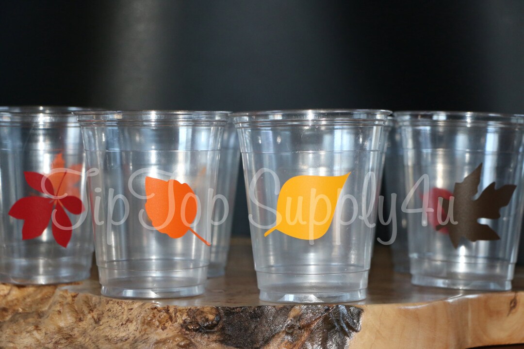 24 Fall Thanksgiving, Leaves Cups. Thanksgiving Decor, Fall Party ...