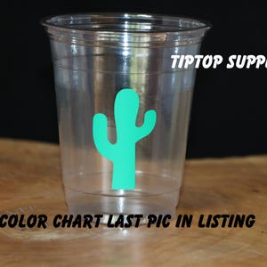 24+ Cactus Fiesta Clear Disposable Party Cups or 20+ Vinyl Decals Only ...
