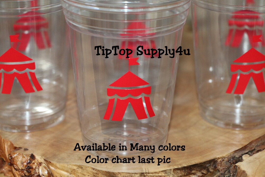 24+ Circus Carnival Plastic Cups or 20+ Vinyl Decals.birthday Party ...