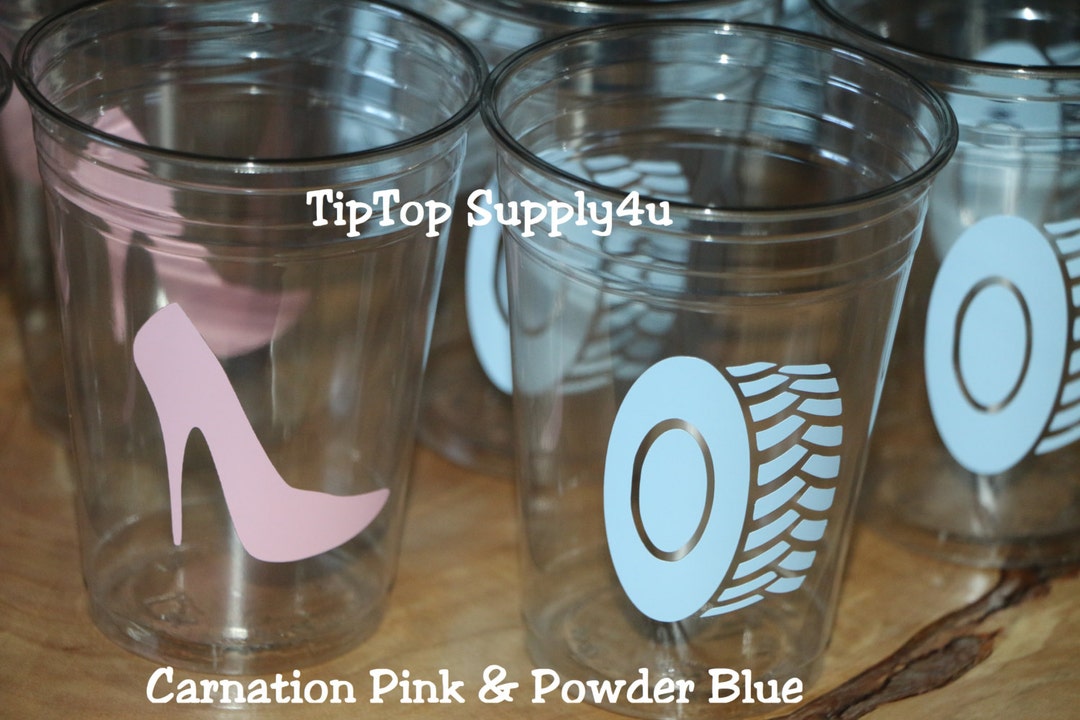 24+ Heel or Wheel Clear Disposable Cups or 20+ Decals Baby Shower ...