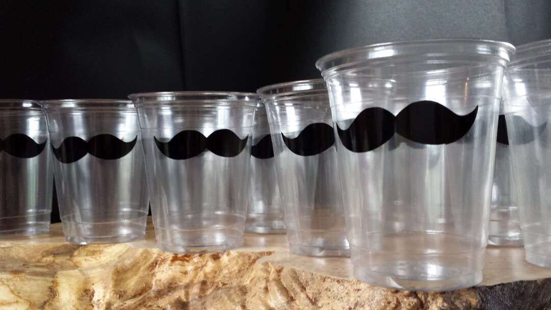 24+ Mustache Clear Party Cups or 30+ Vinyl Decals Only. Select Mustache ...
