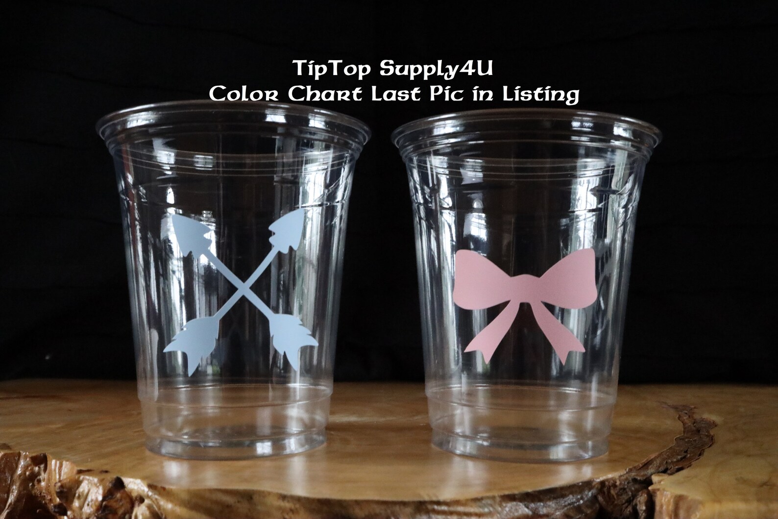 24+ Bow & Arrow Crossed Clear Disposable Cups or 20+ Decals. Baby ...
