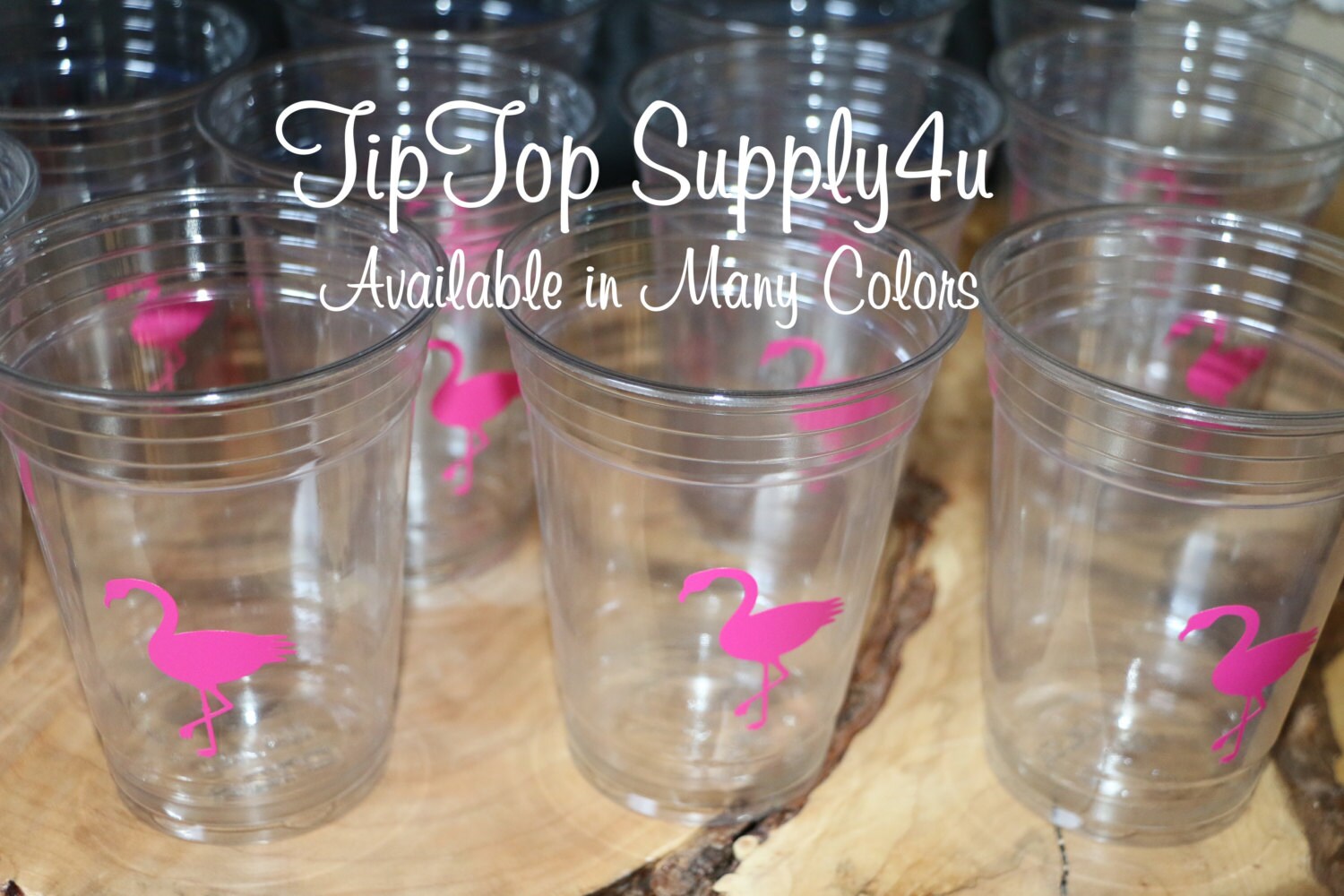 24 Flamingo Clear Disposable Party Cups or 20 Vinyl Decals. - Etsy