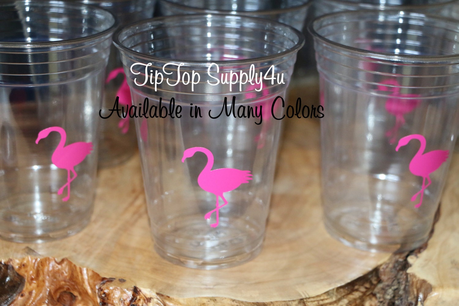 24 Flamingo Clear Disposable Party Cups or 20 Vinyl Decals. - Etsy