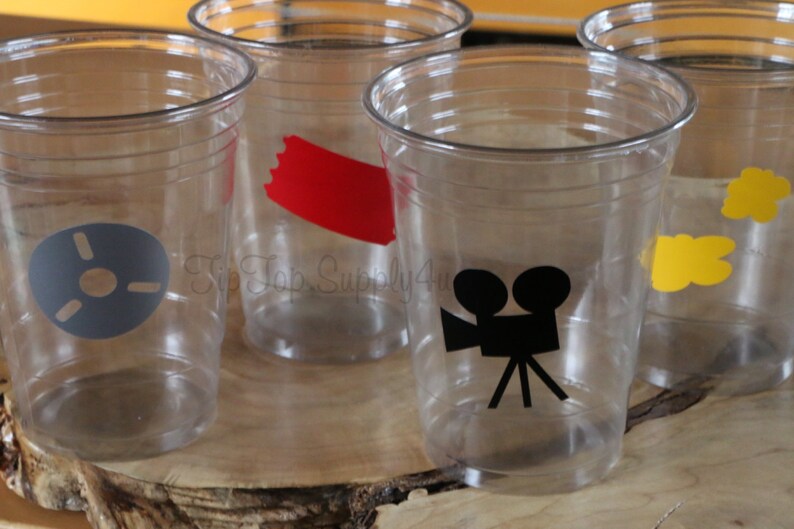 24+ Movie Birthday Party 10 Oz. 12 Oz. or 16 Oz. Cups. Movie Reel ...